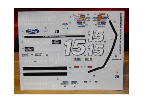 #15 Motorcraft Geoff Bodine 1992 - Kit Decals - Other Brands
