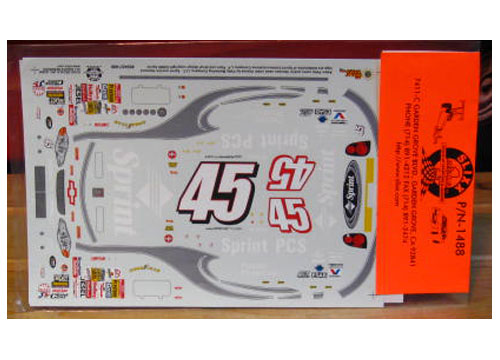 #45 Sprint Adam Petty 2000 Cup Series Slixx - Slixx - Slixx Decals